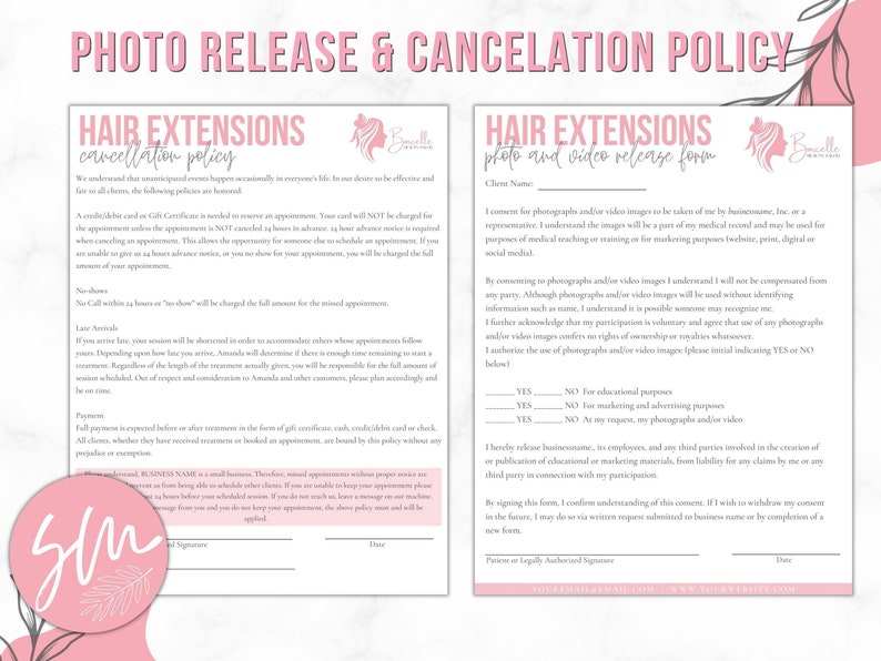 Hair Extension Form Bundle, Hair Extensions Contract, Hair Extensions ...