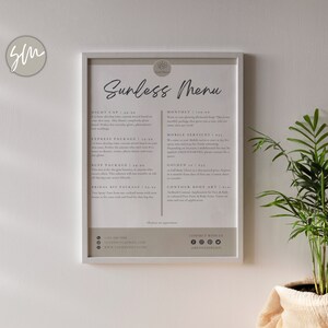 Spray Tan Price List, Price List Template, Editable Spray Tan Templates ...