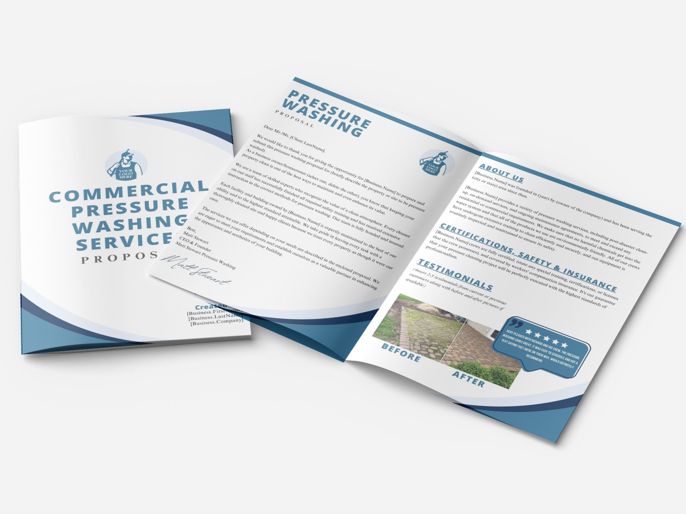 Pressure Washing Proposal Template, Proposal Template, Pressure Washing ...