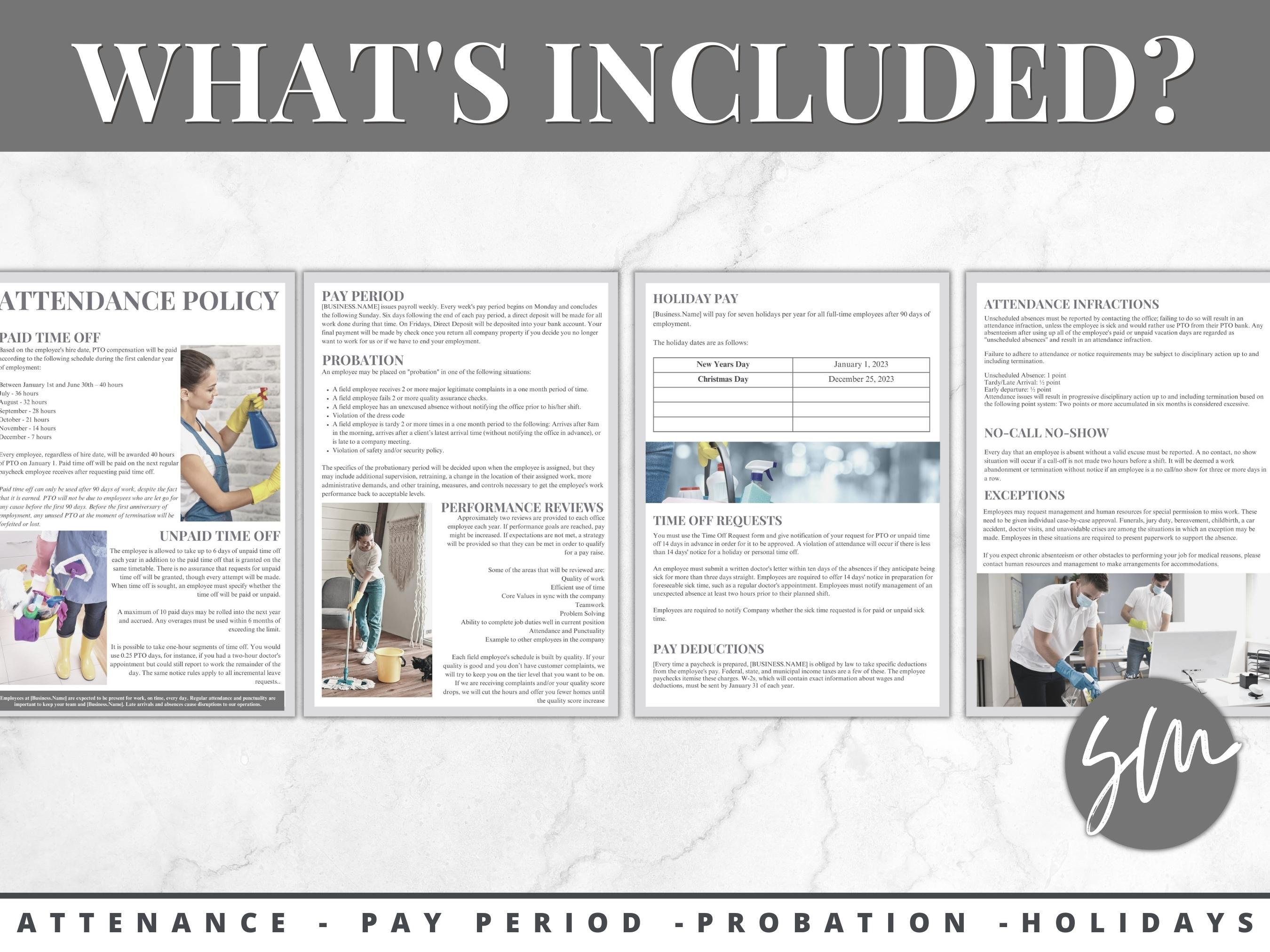 Cleaning Business Employee Handbook Template, Editable Canva Manual ...
