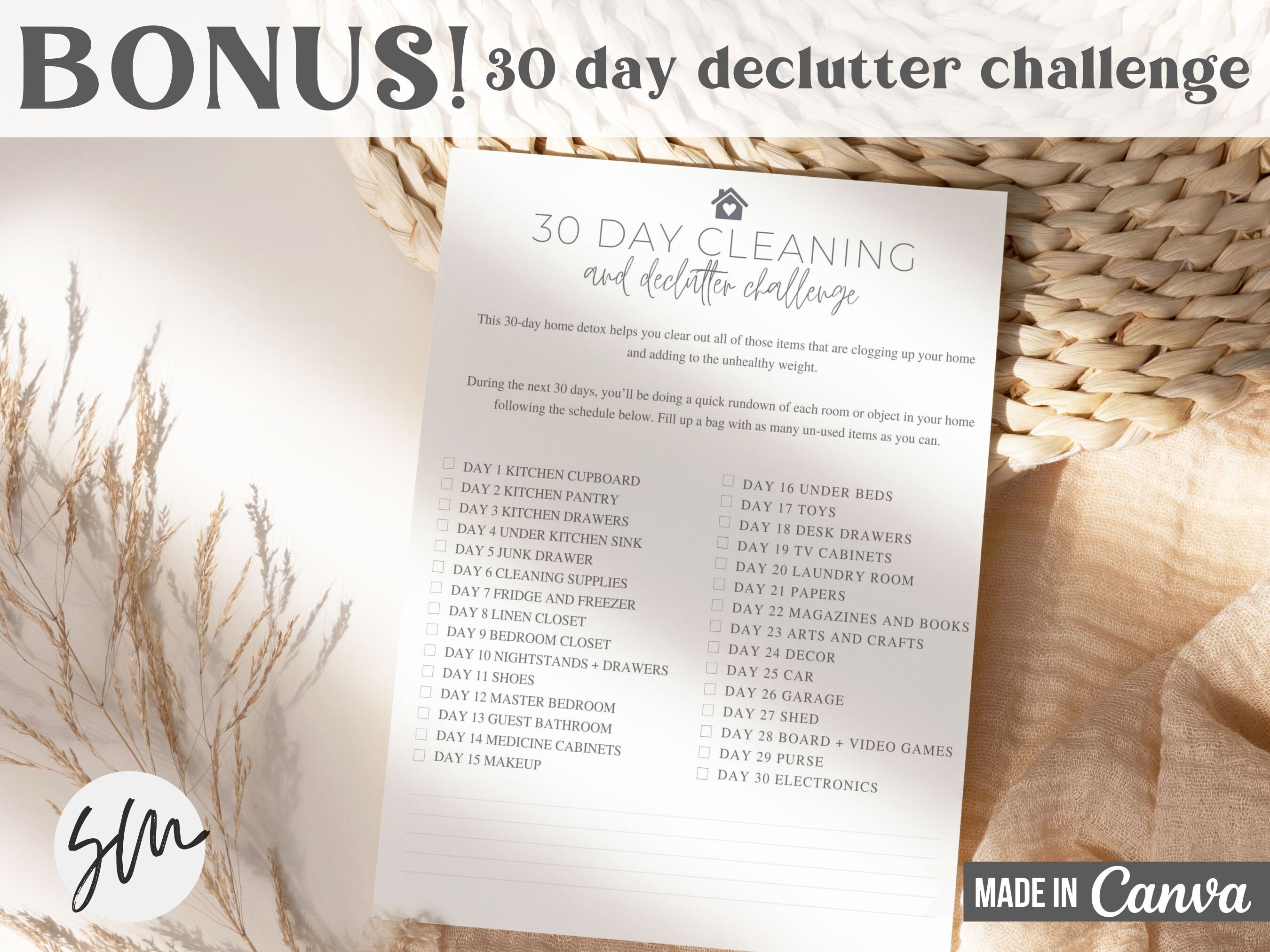 EDITABLE Deep Cleaning Checklist, Cleaning Planner, Cleaning Schedule ...