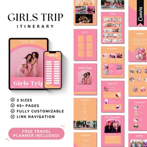 Girls Trip Itinerary, Weekend Itinerary Template,travel Itinerary ...