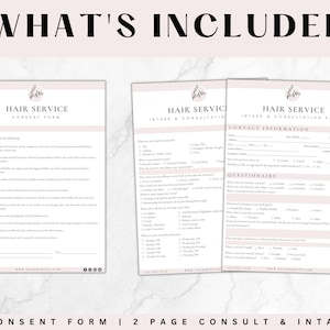 Hair Stylist Intake Form Bundle,editable Hair Consent Templates, Hair ...