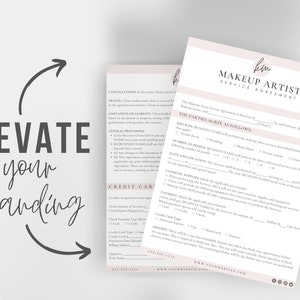 Makeup Artist Intake Bundle, MUA Contract, Makeup Service Forms ...