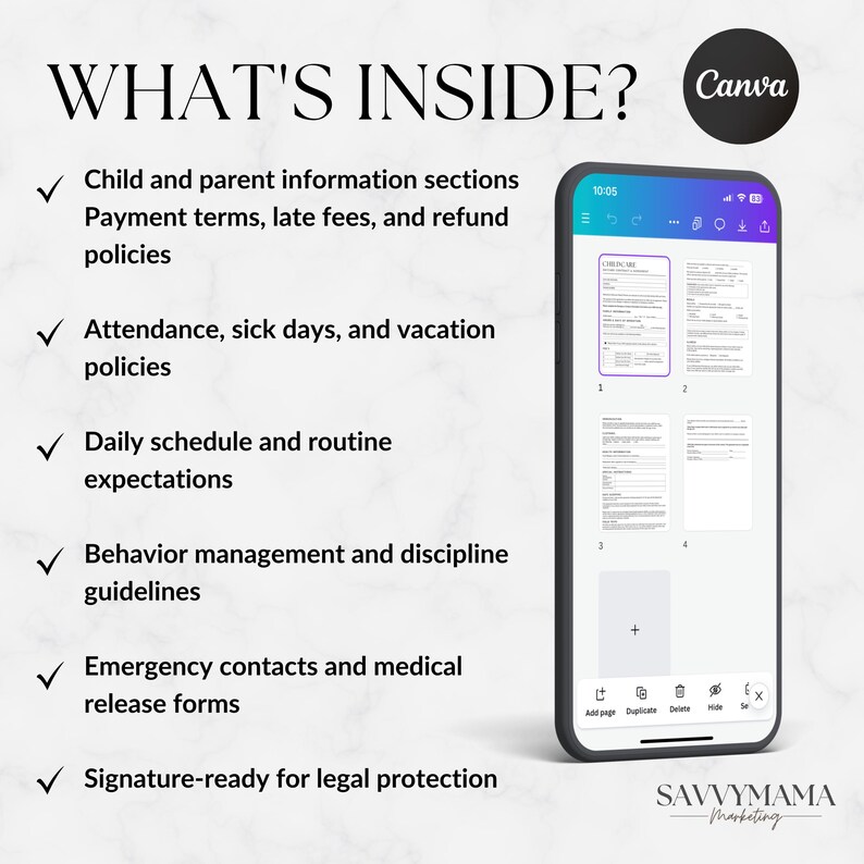 Daycare Contract | Business Bundle, Daycare Forms, Child Care Forms ...