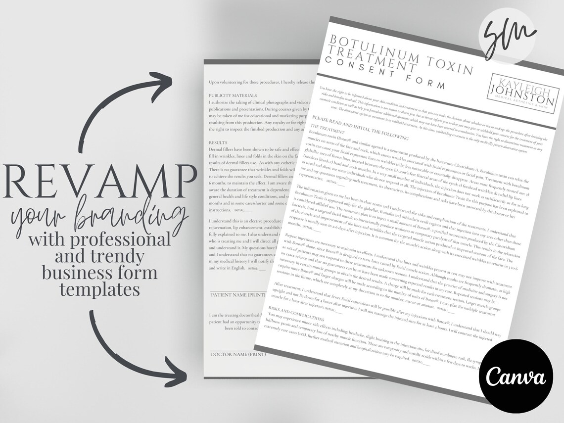 EDITABLE Botox Consent Forms, Nurse Injector Template, Medspa Template ...