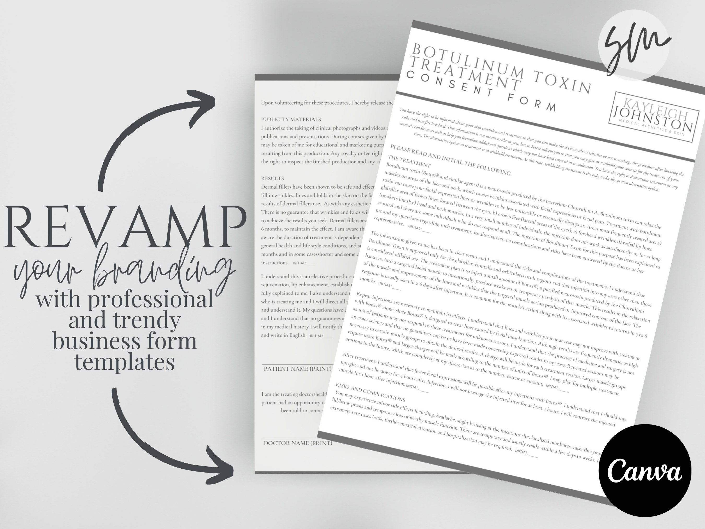 EDITABLE Botox Consent Forms, Nurse Injector Template, Medspa Template ...