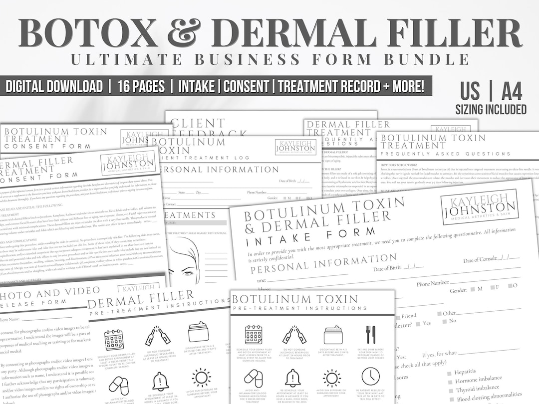Botox Form Templates, Dermal Filler Templates,nurse Injector Template ...