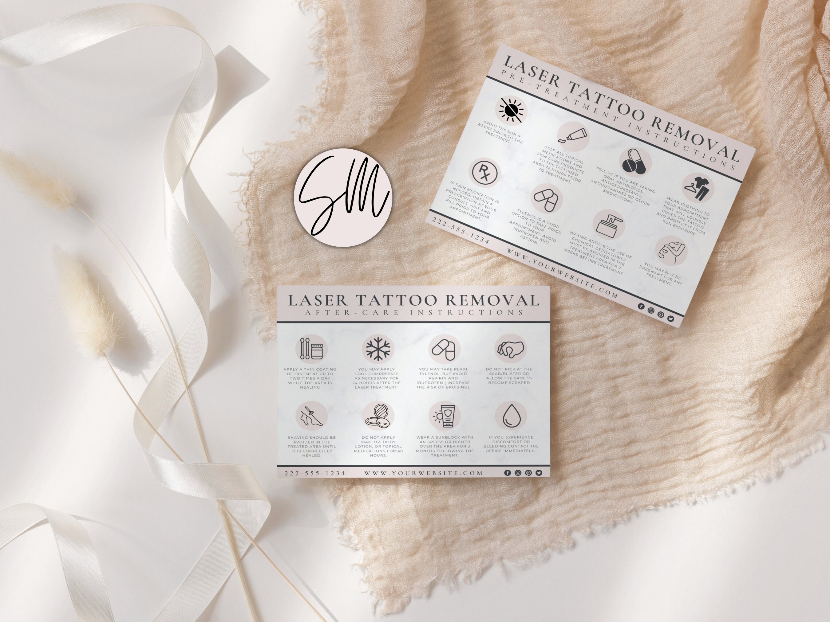 Tattoo Removal Care Card Bundle, Tattoo Removal, Esthetician Forms ...