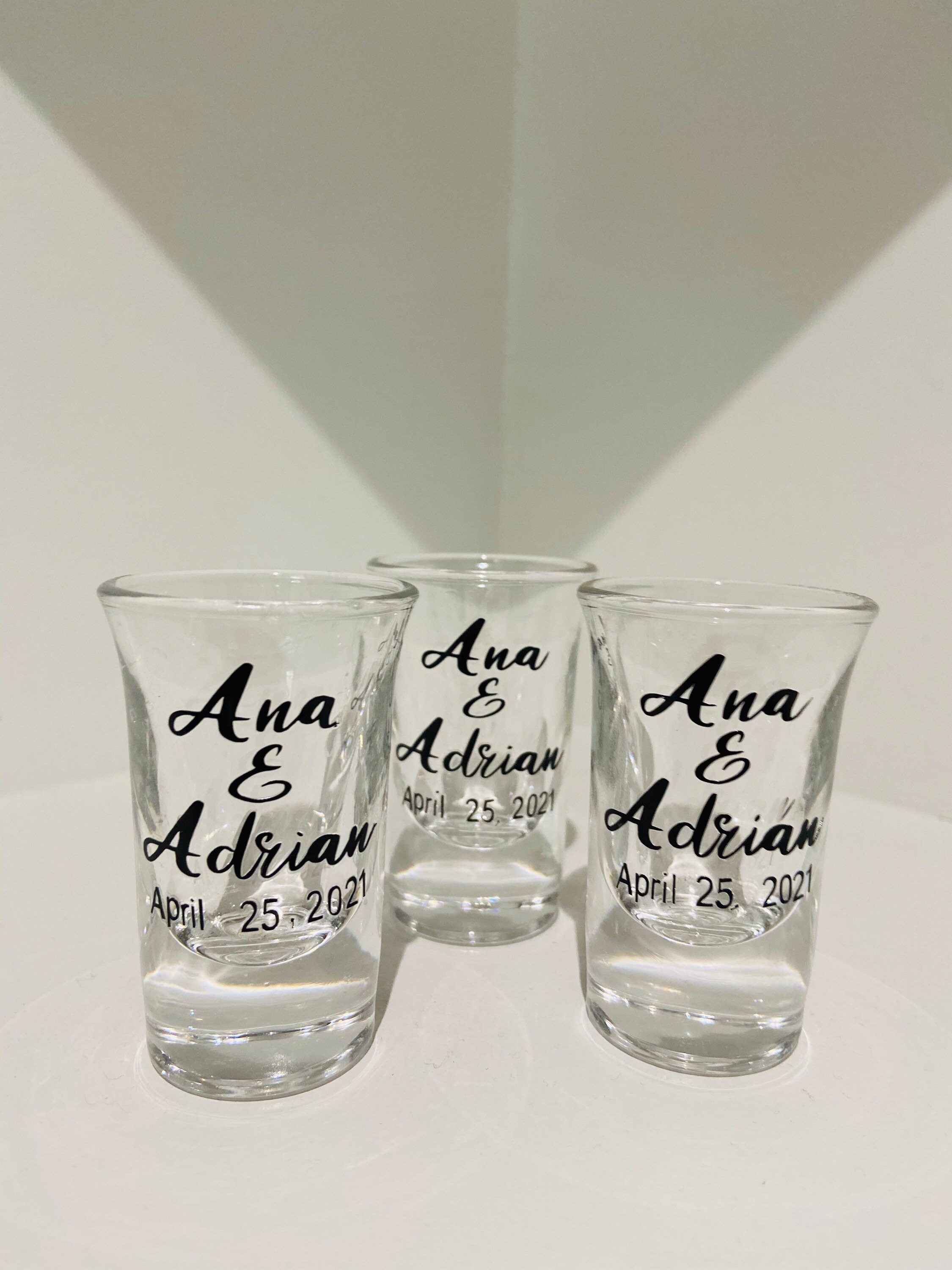 Personalized Wedding Shot Glasses. - Etsy