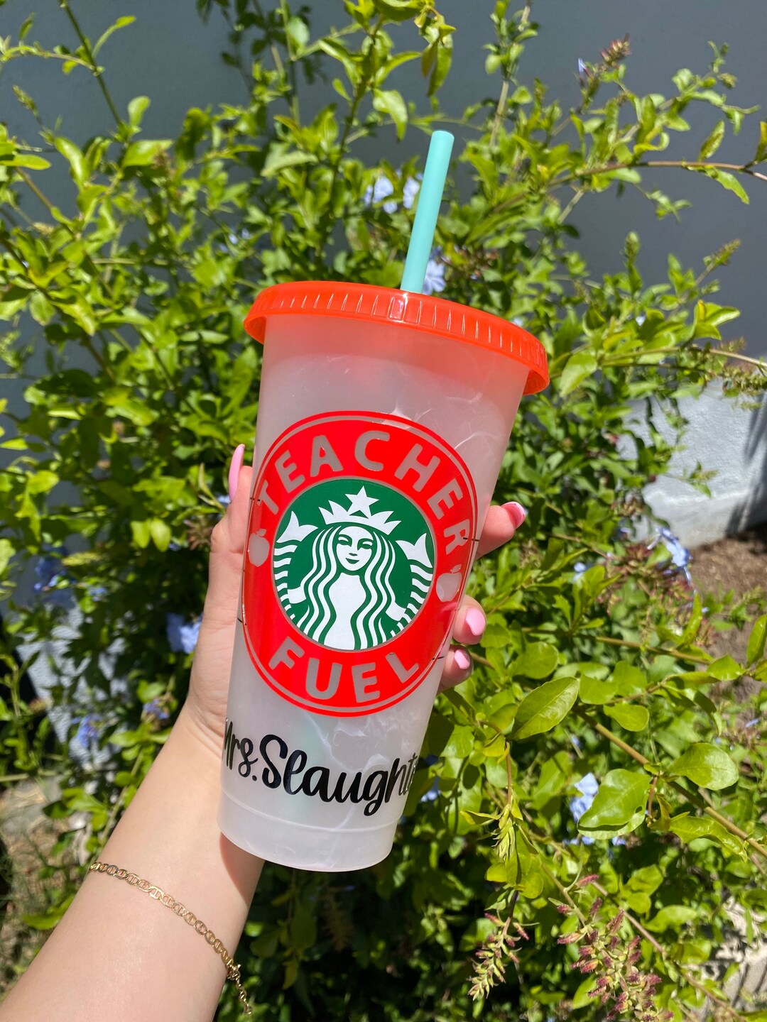 Teacher Fuel Starbucks Reusable Cold Cup! - Etsy