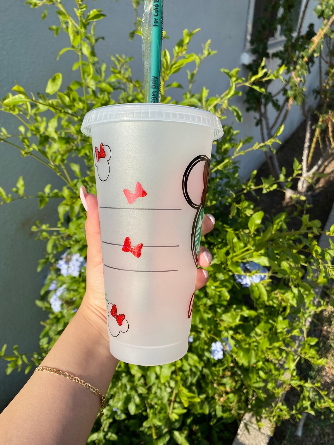 Minnie Mouse Starbucks Cold Cup, Disneyland Starbucks Cold Cup - Etsy