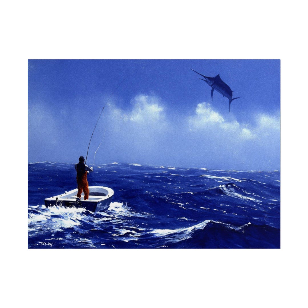 White Marlin Open. Fish Flying Print - Etsy