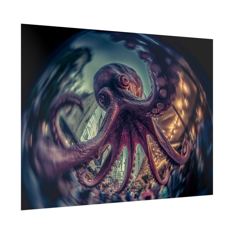 Trippy Octopus in the City - Etsy