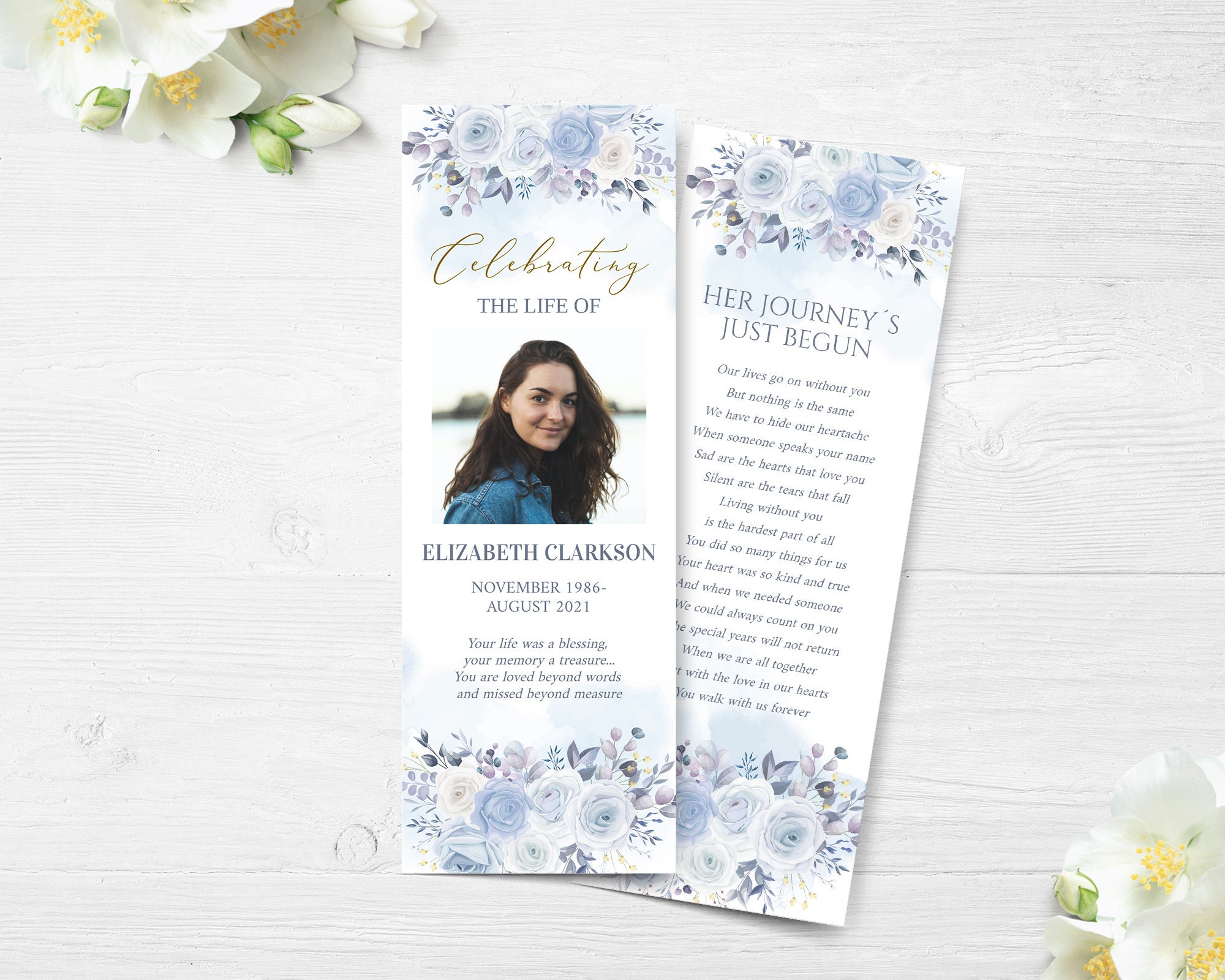 Funeral Memorial Bookmark - Etsy