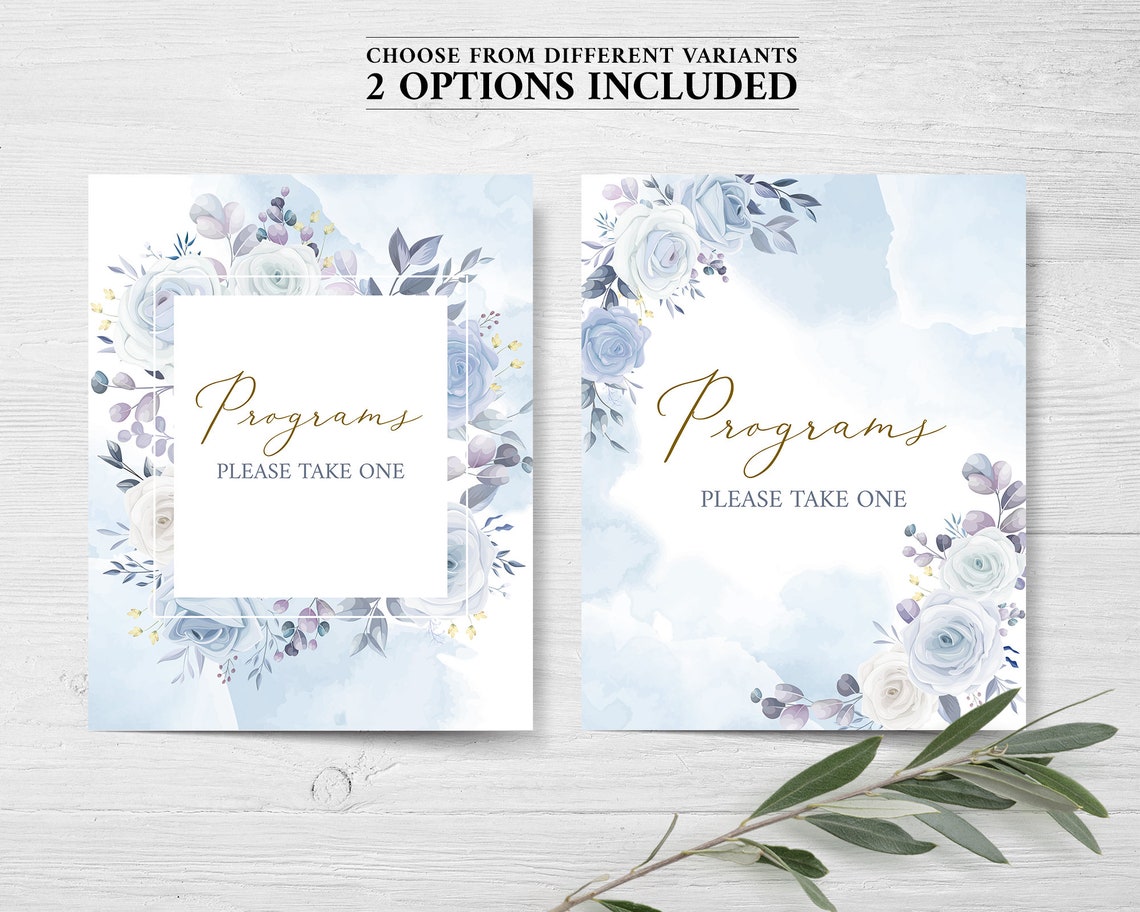 Funeral Program Sign Printable Floral Memorial Program Sign - Etsy