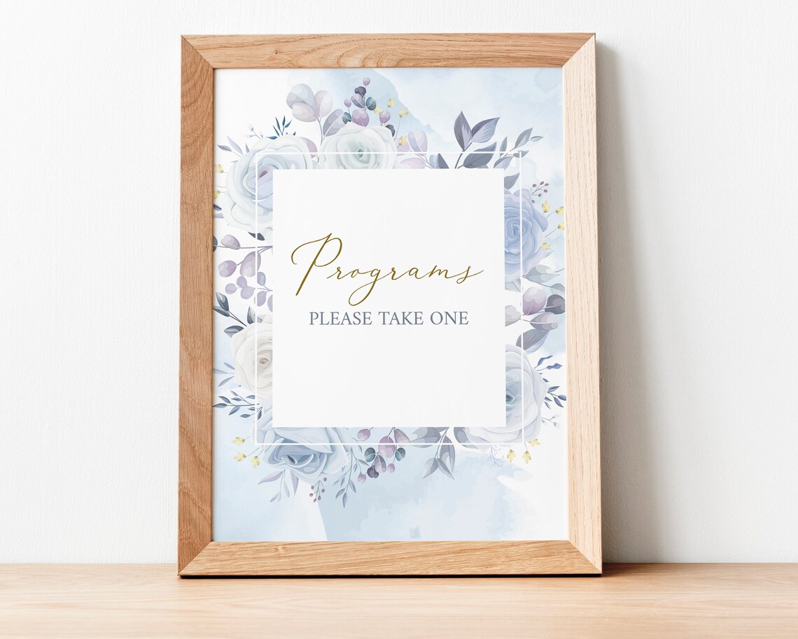 Funeral Program Sign Printable Floral Memorial Program Sign - Etsy