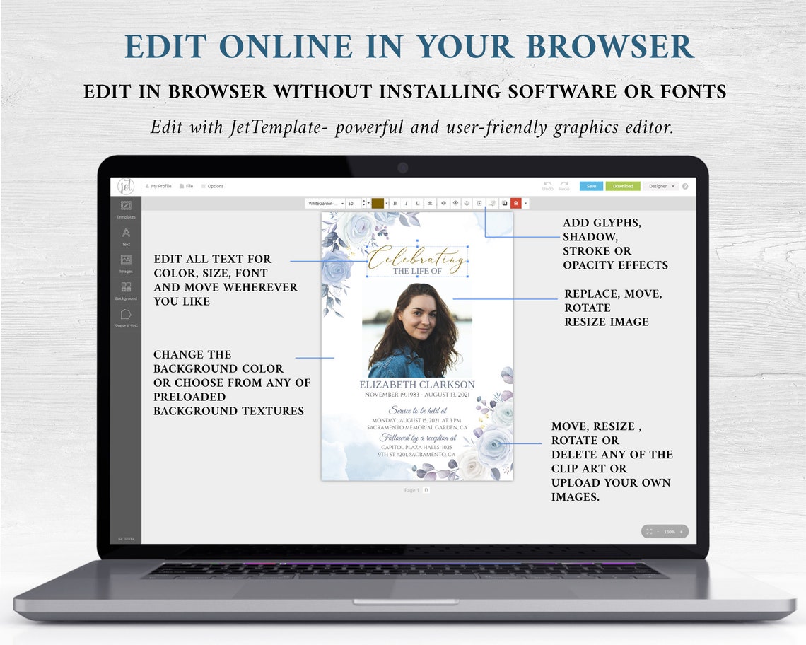 Funeral Program Sign Printable Floral Memorial Program Sign - Etsy