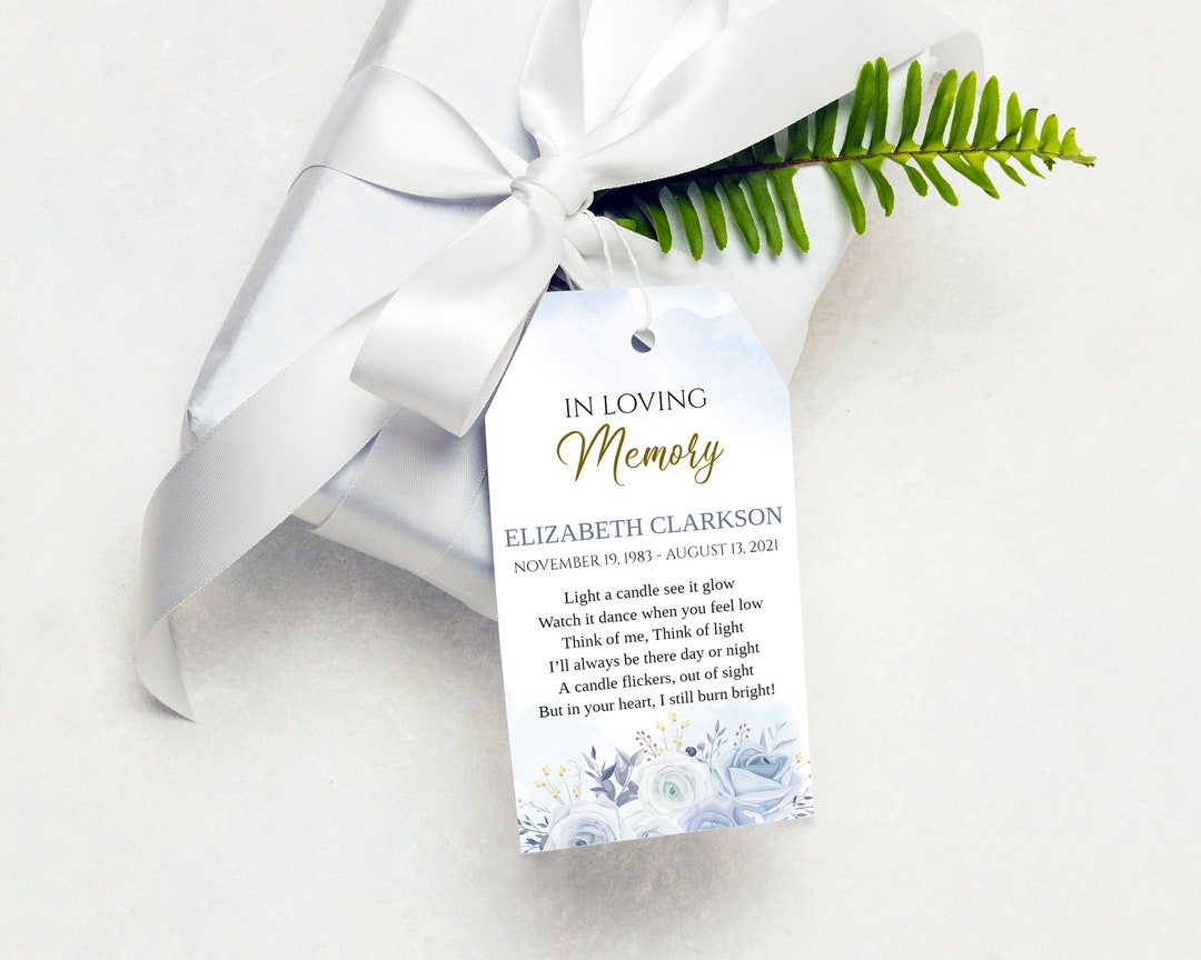 Celebration of Life Invitation Funeral Favor Tag Template, Memorial ...