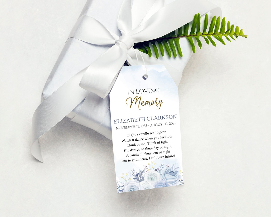 Celebration of Life Invitation Funeral Favor Tag Template - Etsy