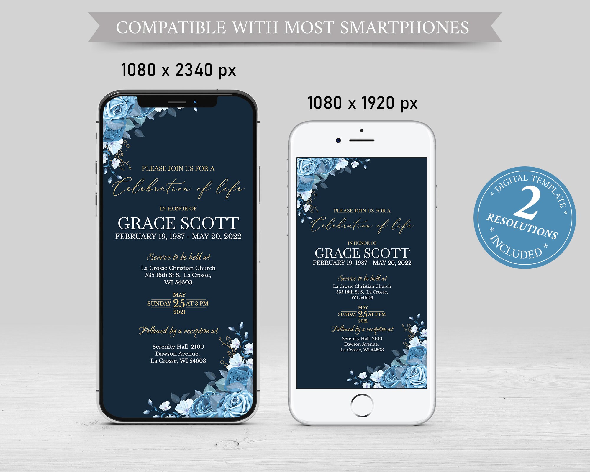 Digital Funeral Invitation Electronic Funeral Announcement - Etsy