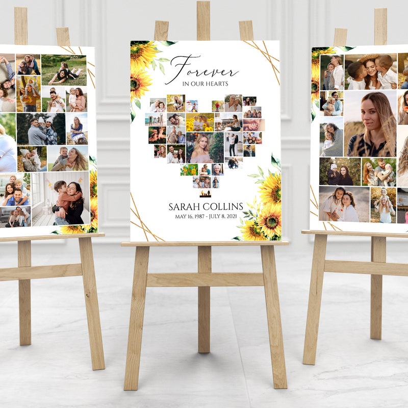 Funeral Photo Collage Sign - Etsy