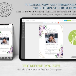 Editable Funeral Bundle, Memorial Package, Celebration of Life Package ...