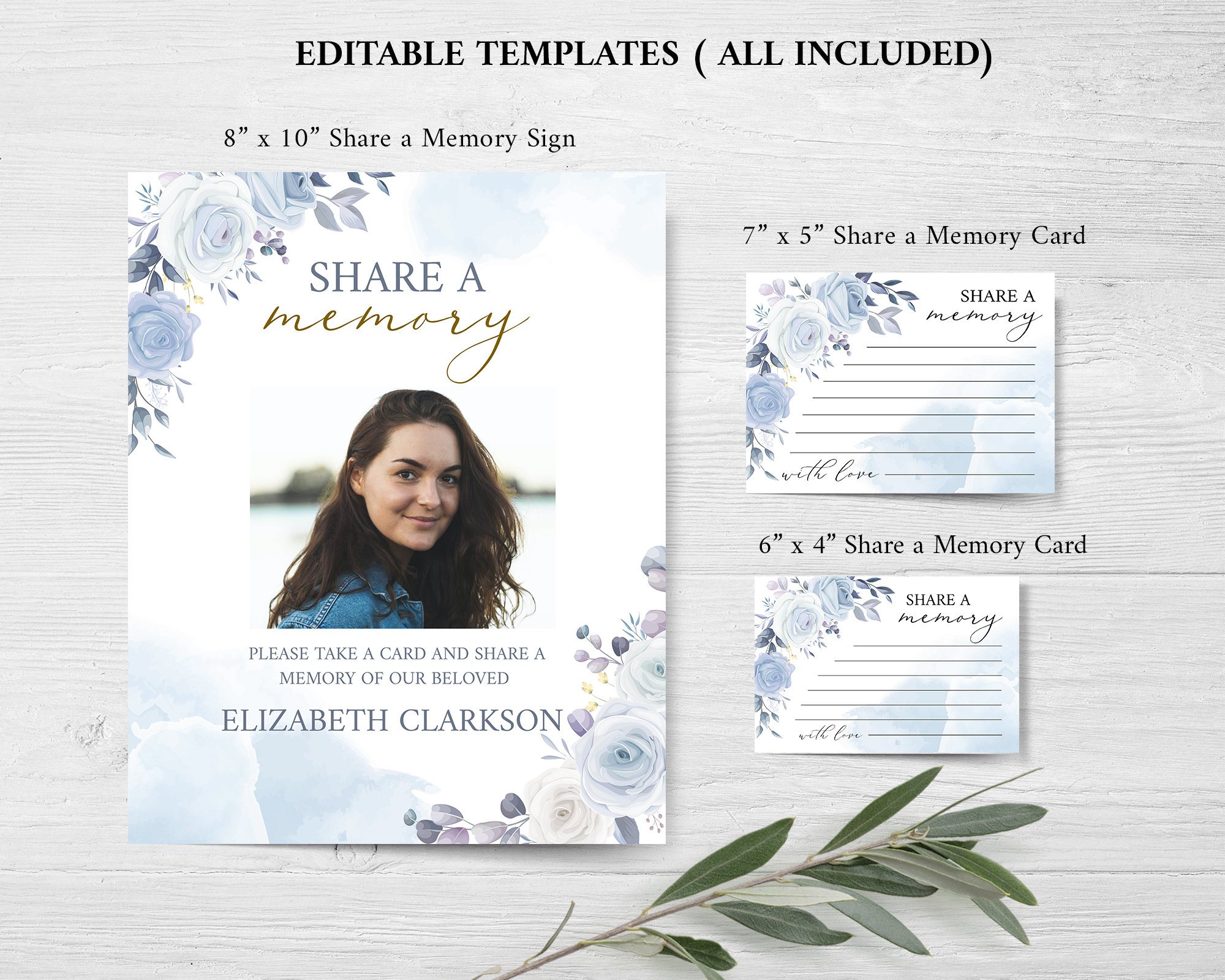 Share a Memory Funeral Sign and Share a Memory Card Floral - Etsy