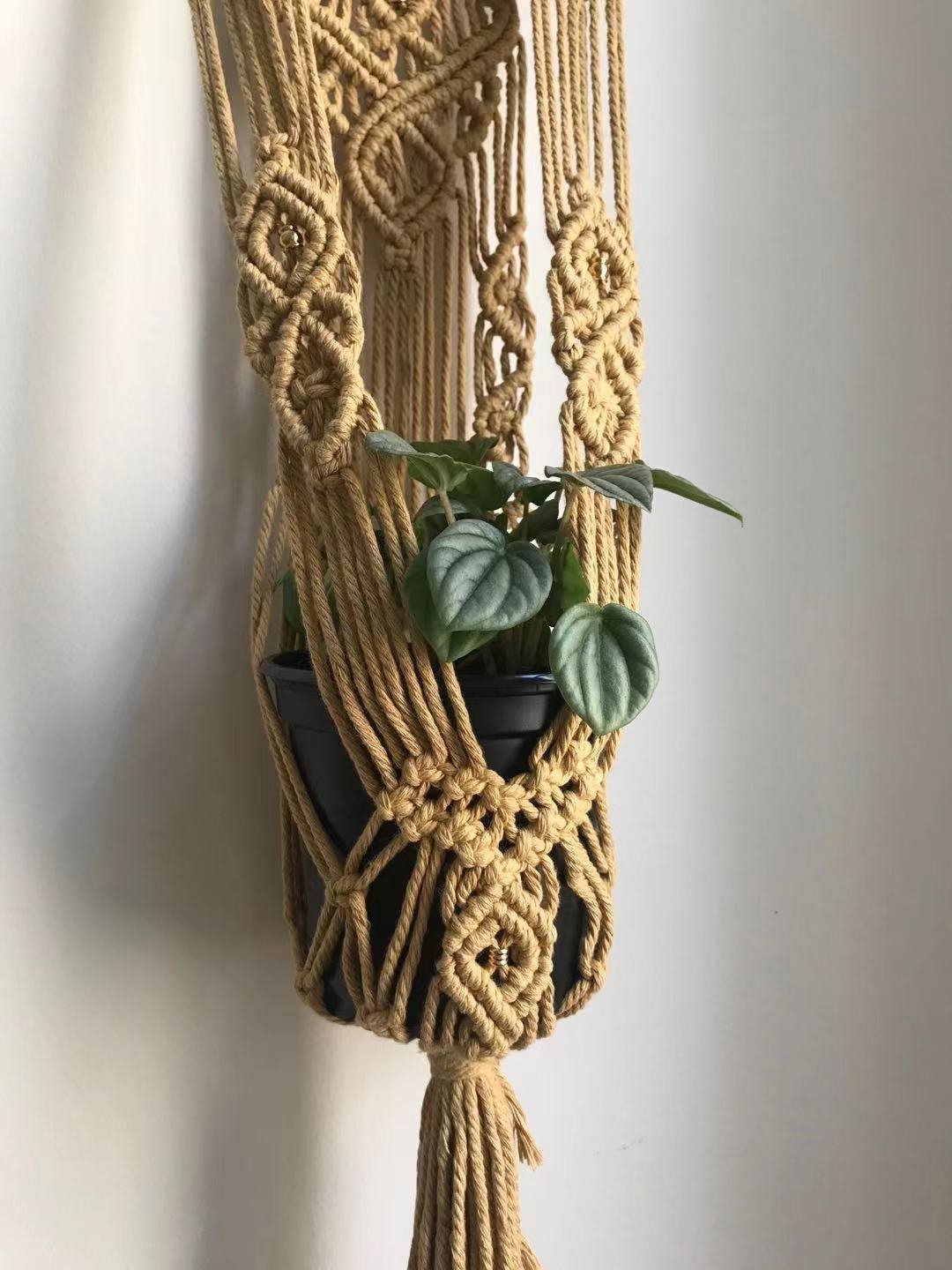 Macrame Hanger on the Wall, Plant Holder Hanging, Dijon Macrame Wall ...