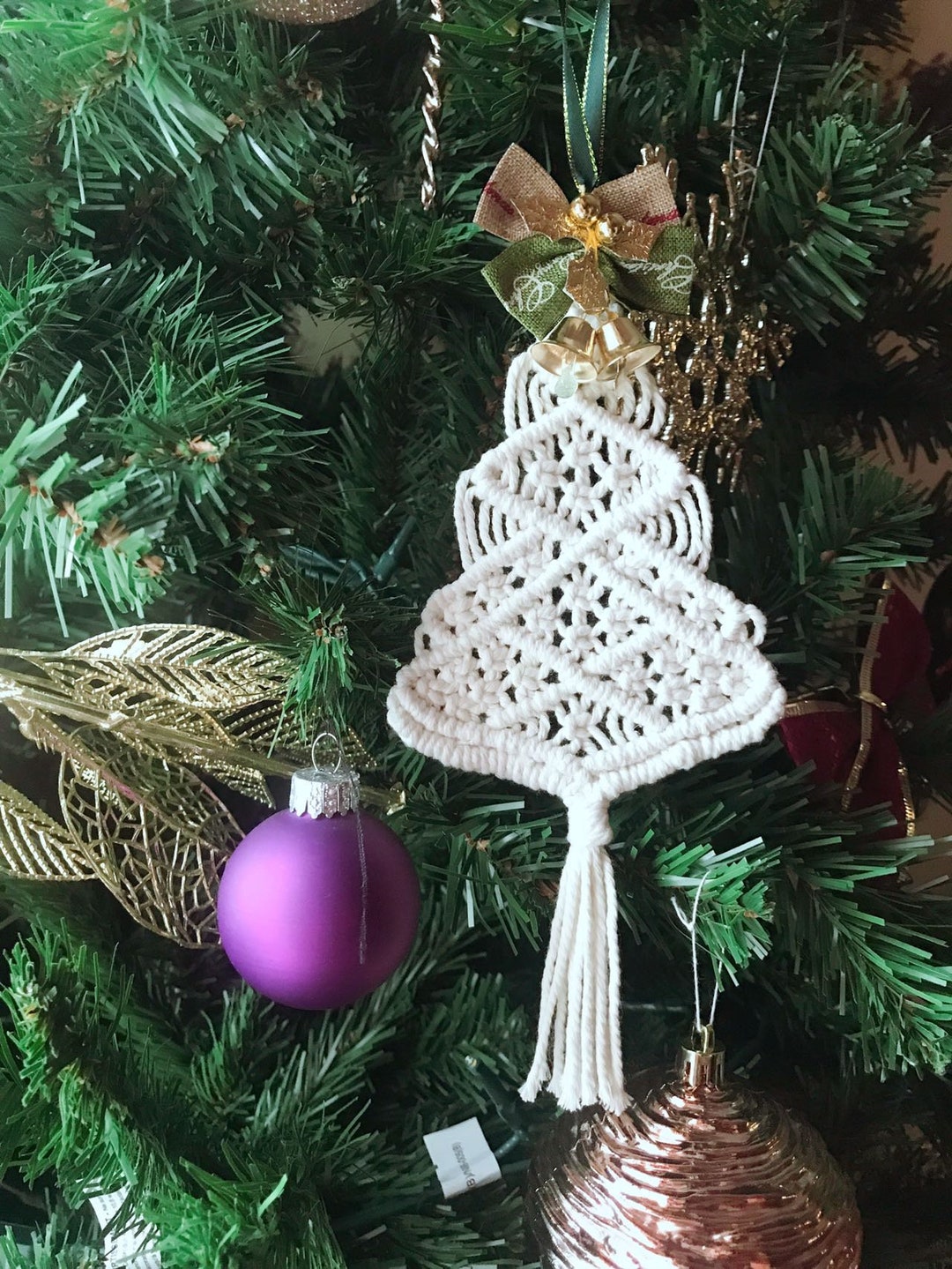 Macrame Mini Christmas Tree, Macrame Christmas Tree Ornament, Wall ...