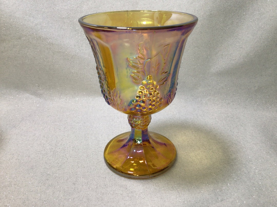 Indiana Marigold Carnival Glass Goblets set of 4 - Etsy