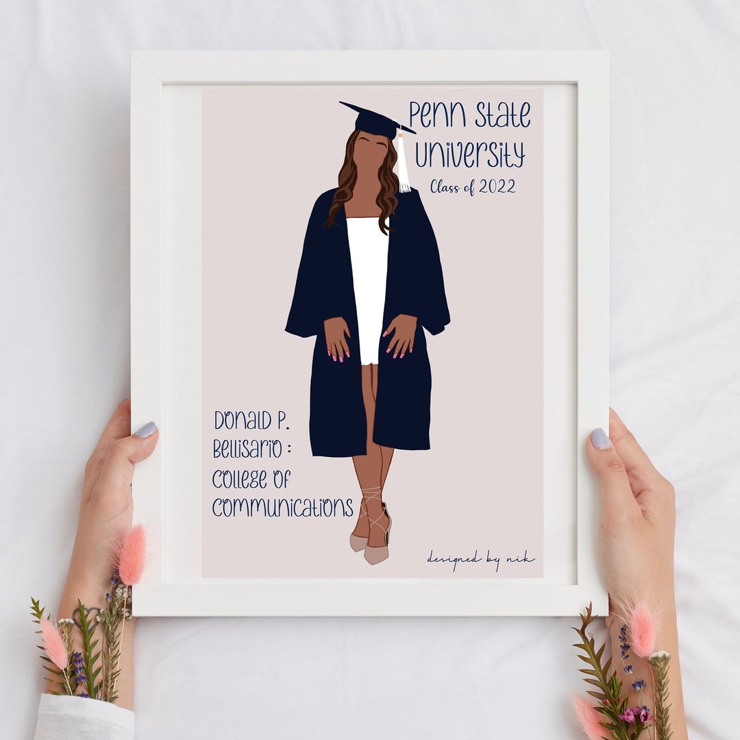 Graduation Cartoon Illustration, Custom Digital Portrait, Faceless ...