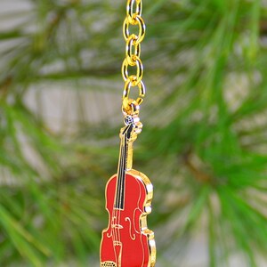Red Violin or Viola Keychain, Music Gift - Etsy