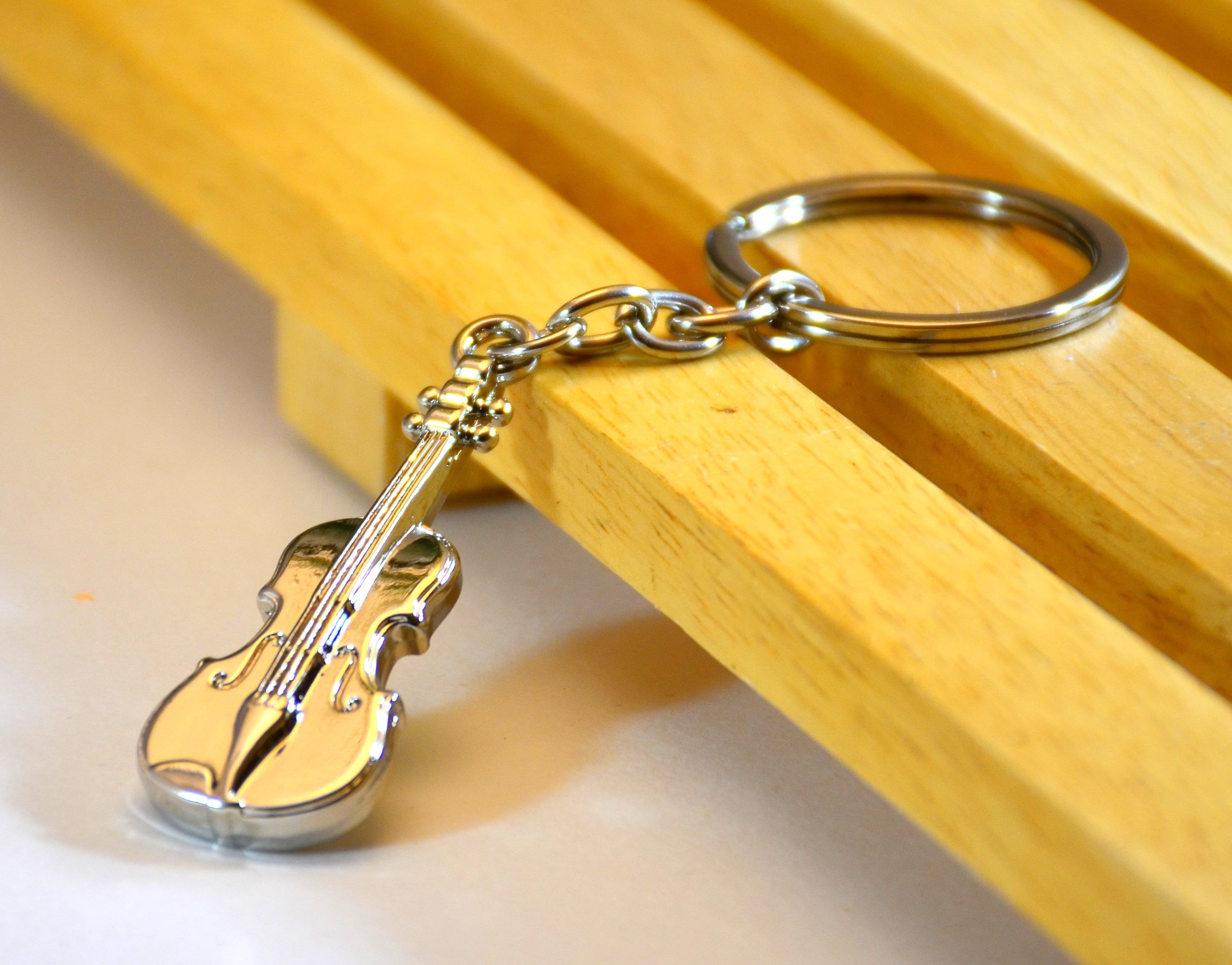 Silver Violin or Viola Keychain Perfect Music Gift | Etsy