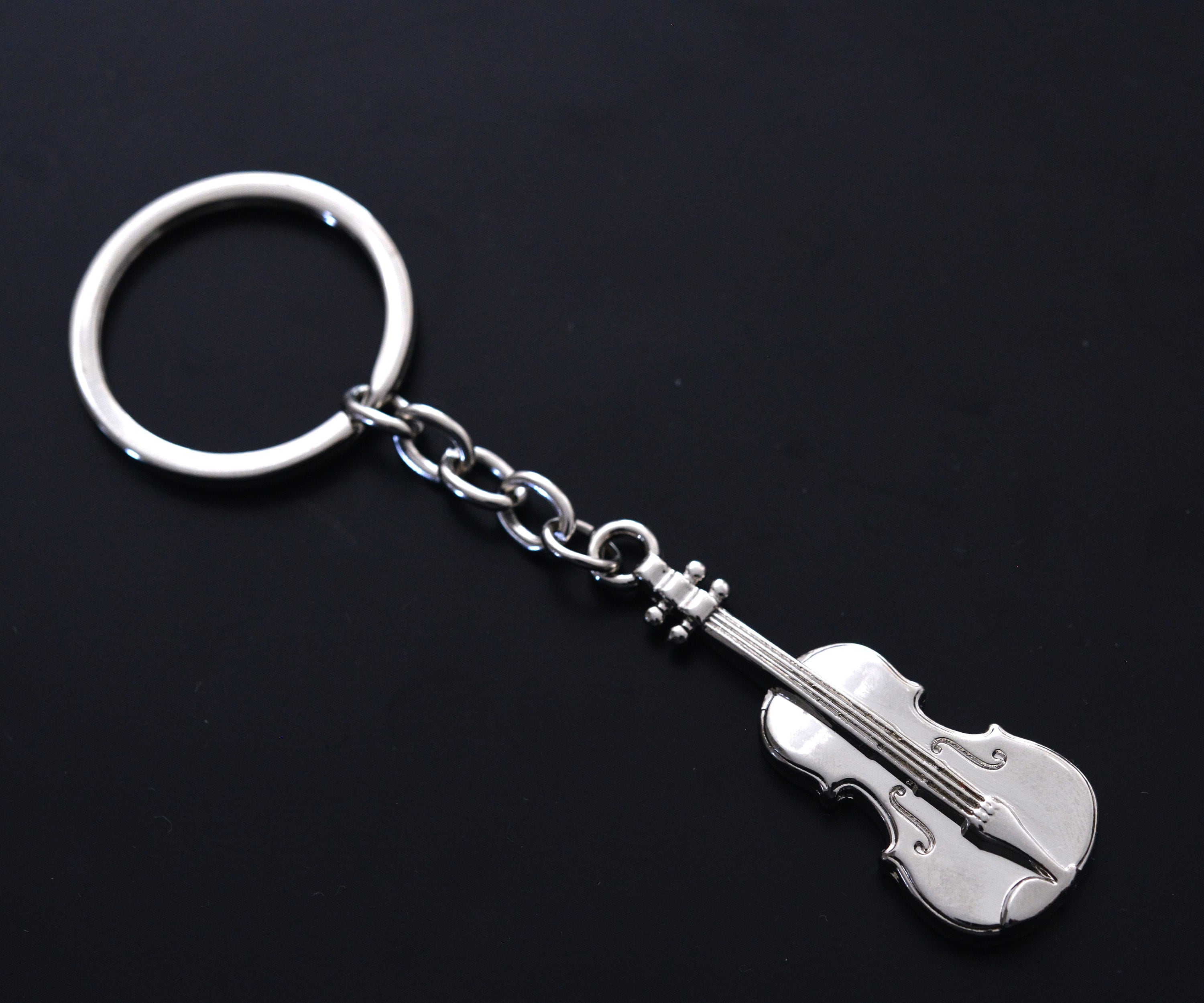 Silver Violin or Viola Keychain Perfect Music Gift | Etsy