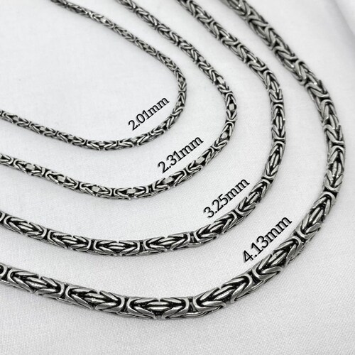 925 Sterling Silver Men Chain Necklace Byzantine Chains Gift - Etsy