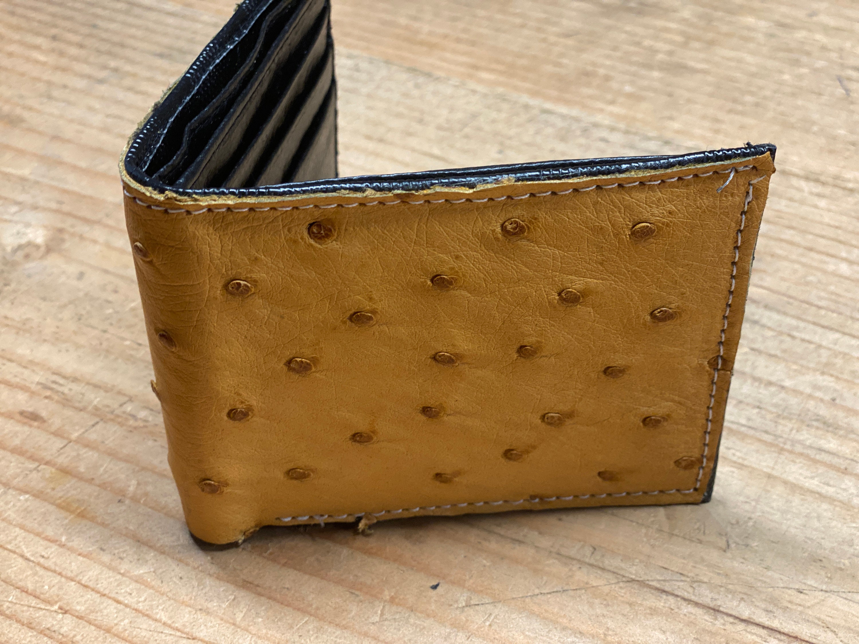 Ostrich Wallet Genuine Ostrich Leather Butter Cup Ostrich - Etsy