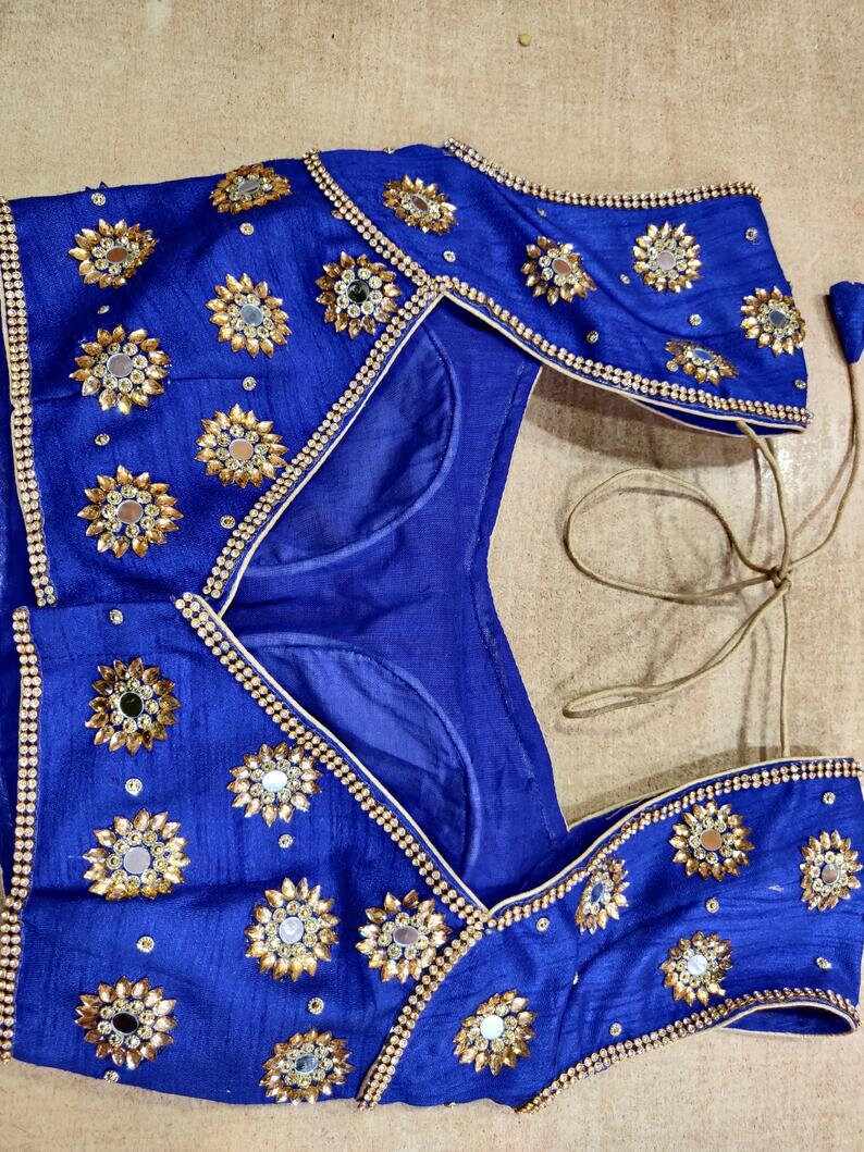 Designer Readymade blouse Royal Blue blouse wedding party | Etsy