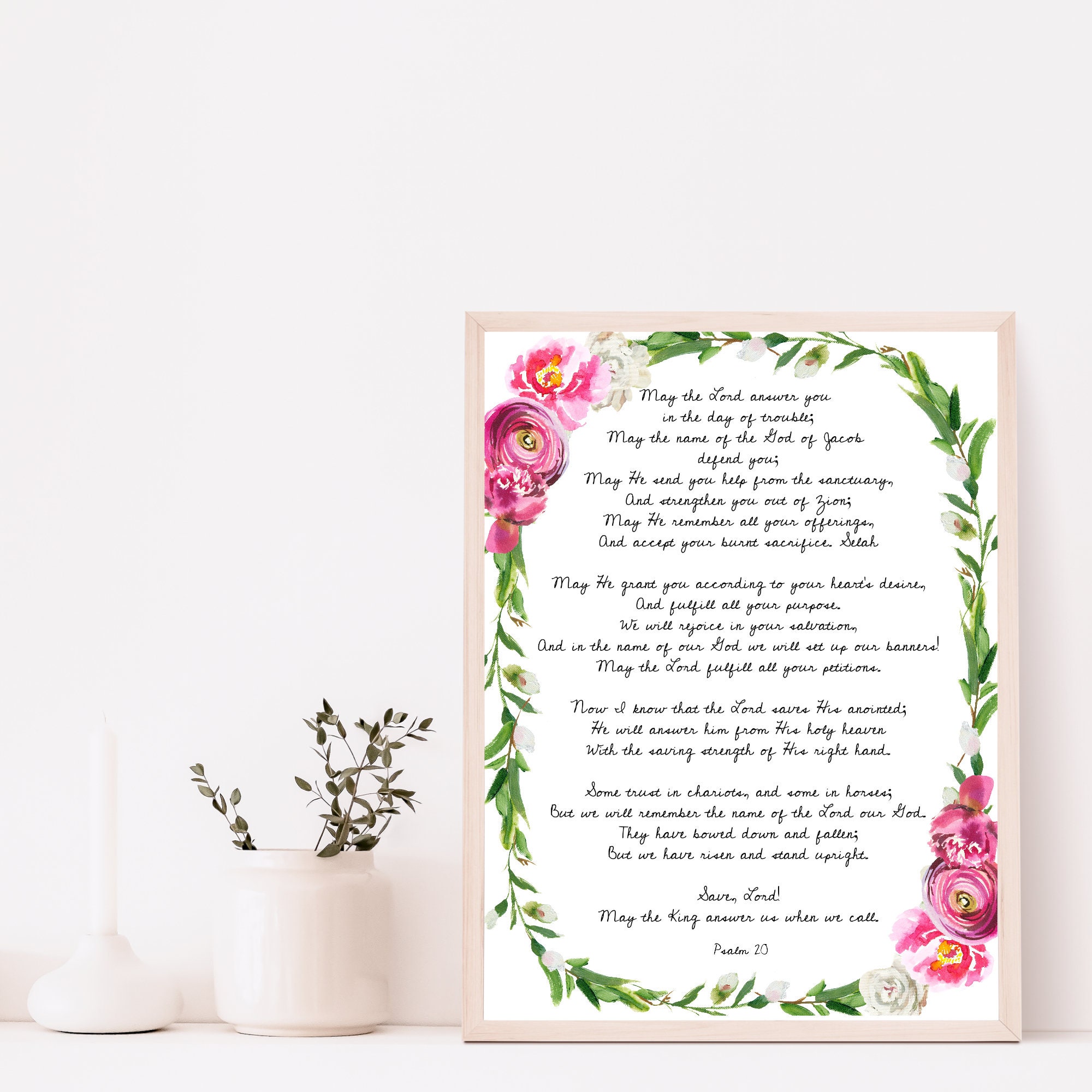 Psalm 20 Digital Printable Wall Art for Your Home. This Faith Scripture ...