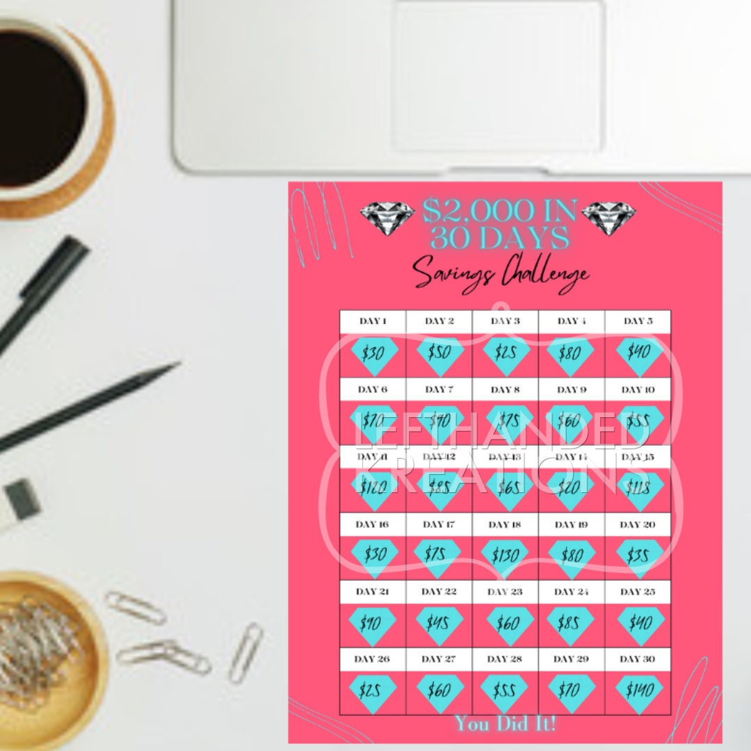 2K in 30 Days Savings Challenge: A Simple Tracker You Can Use to ...