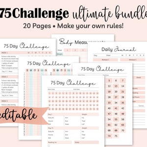 75 Soft Challenge, 75 Soft Challenge Tracker, Daily Habits, Habit Tracker, Digital File, A4/A3 ...