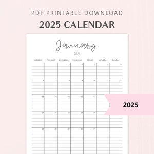 2025 Calendars PORTRAIT Lined Monthly Planner| Fillable | 8.5x11 ...