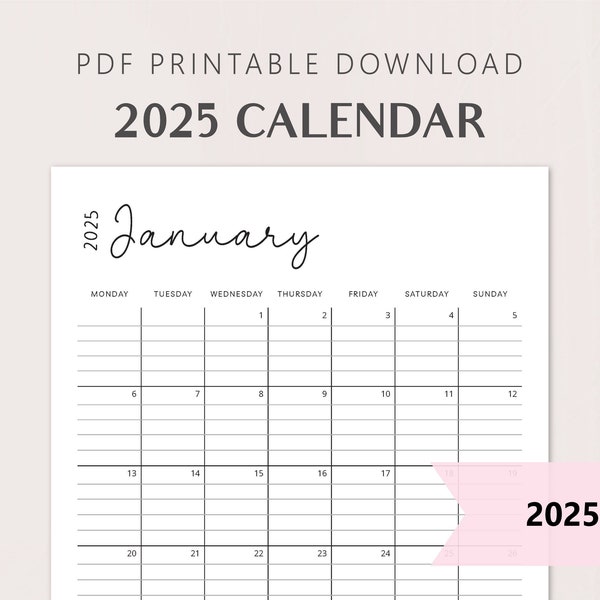 2024 2025 Midyear Lined Calendars PORTRAIT Monthly Academic Planner 8 ...