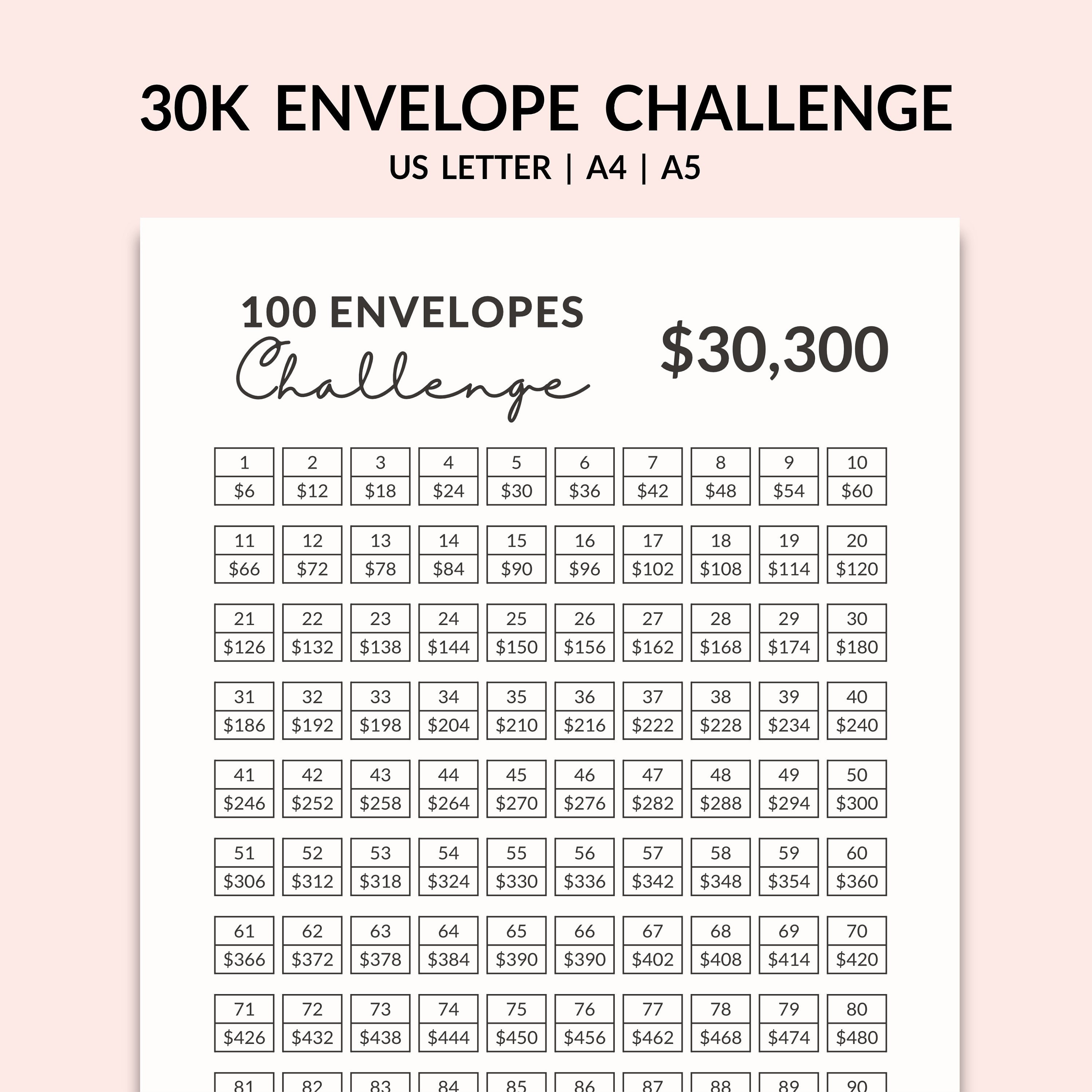 House Savings Challenge Tracker 30k Savings Challenge Money Hong Kong
