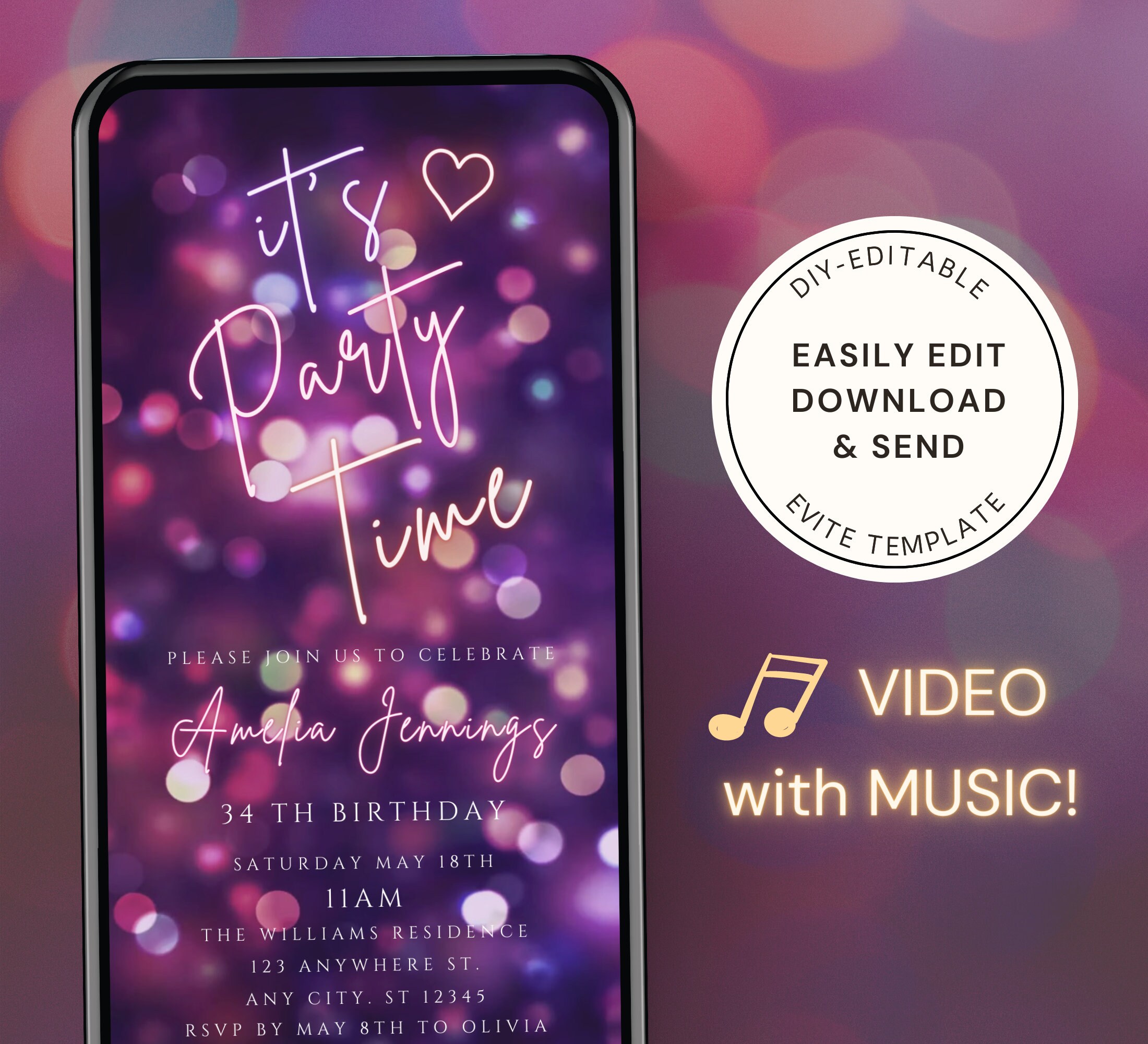 It's Party Time Invite for Any Party Events Celebrate - Etsy