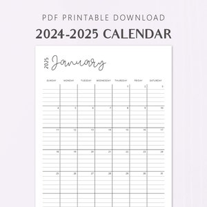 2024 2025 Midyear Lined Calendars PORTRAIT Monthly Academic Planner 8 ...