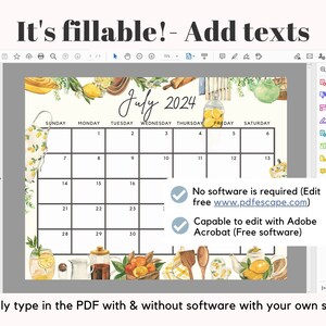 July 2024 Calendar, Cute Summer Fresh Lemon Honey Calendar July 24 ...