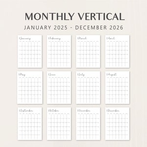 2025 - 2026 PORTRAIT Calendars Monthly Academic Midyear Planner| 8.5x11 ...