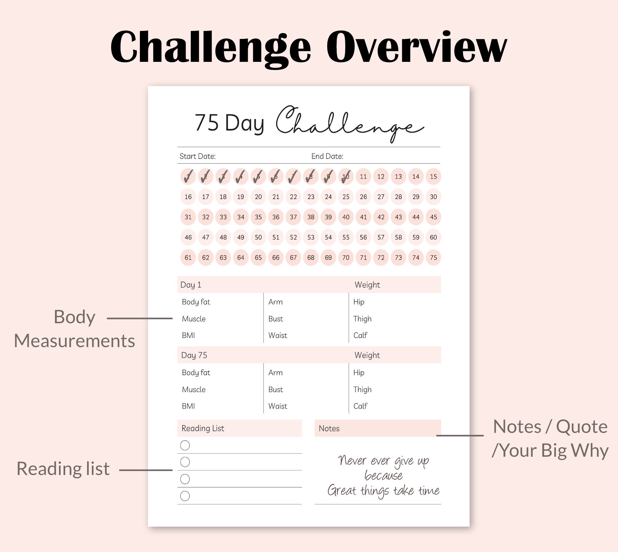 Editable 75 Day Tough Challenge Hard Rules PDF Printable - Etsy
