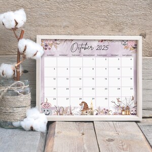 October 2025 Calendar, Spooky Floral Halloween Sweet Pumpkins Printable ...